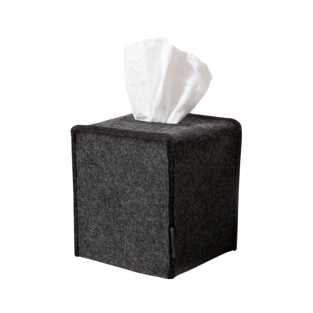 Merino Wool Felt Tissue Box Cover - Charcoal – Well Stocked